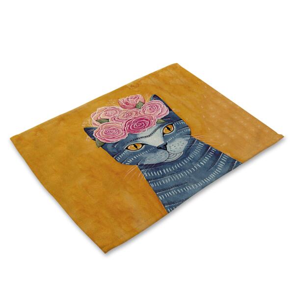 Linen Placemats With Cats